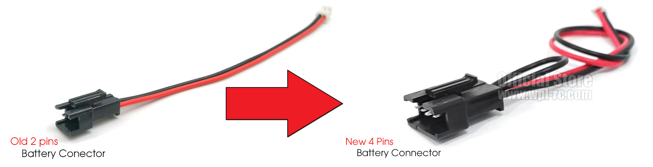 Final Transition from 3+2 pins to New 4 pins Battery Connector – WPL RC ...