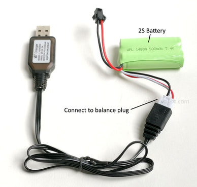 2S 7.4V USB Battery Charger 3 Pins Version WPL RC Official Store